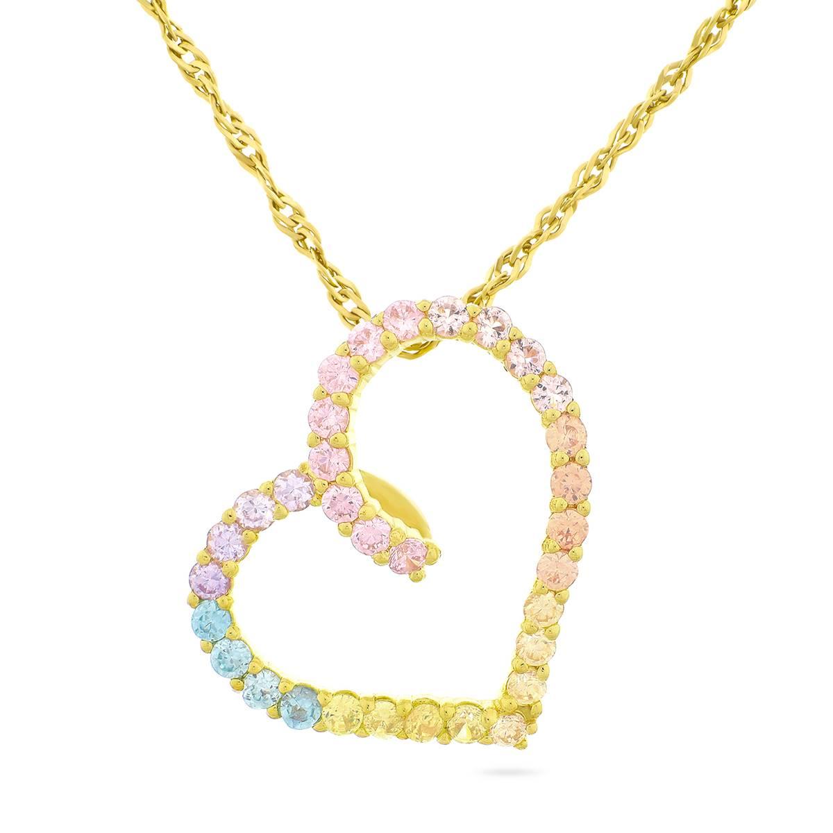Click here for Forever New 18kt. Gold Plated Rainbow CZ Heart Pen... prices