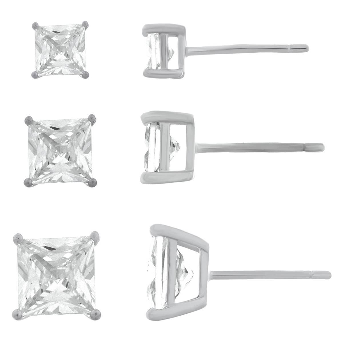 Click here for Forever New 3pr. Silver 4mm  5mm & 7mm CZ Stud Ear... prices
