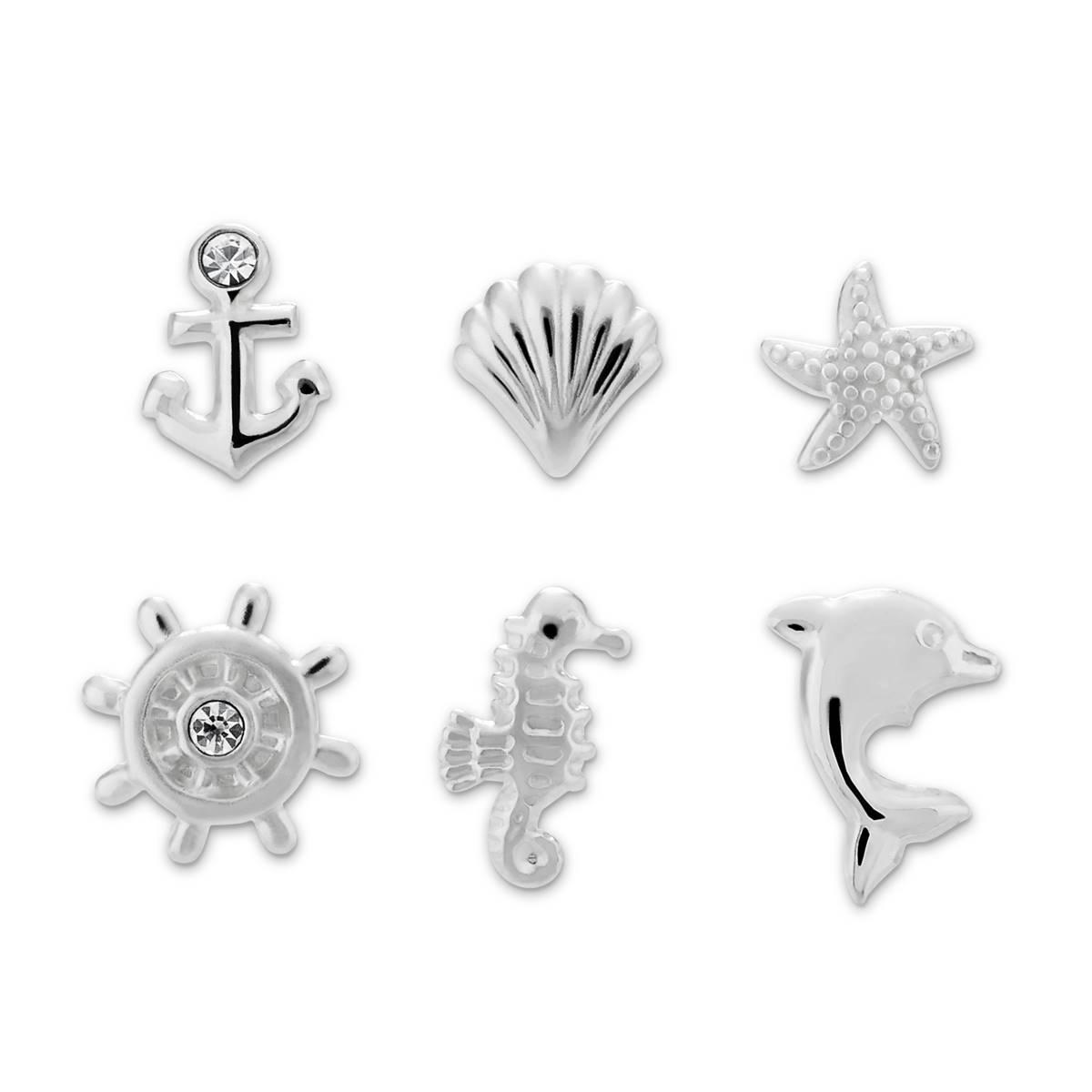 Click here for Forever New 6pr. Sterling Silver Nautical Stud Ear... prices