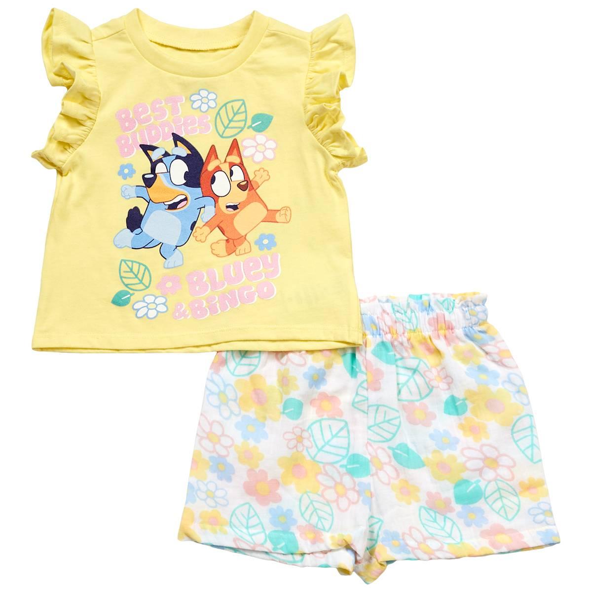 Click here for Toddler Girl Disney Bluey and Bingo Tee & Floral B... prices