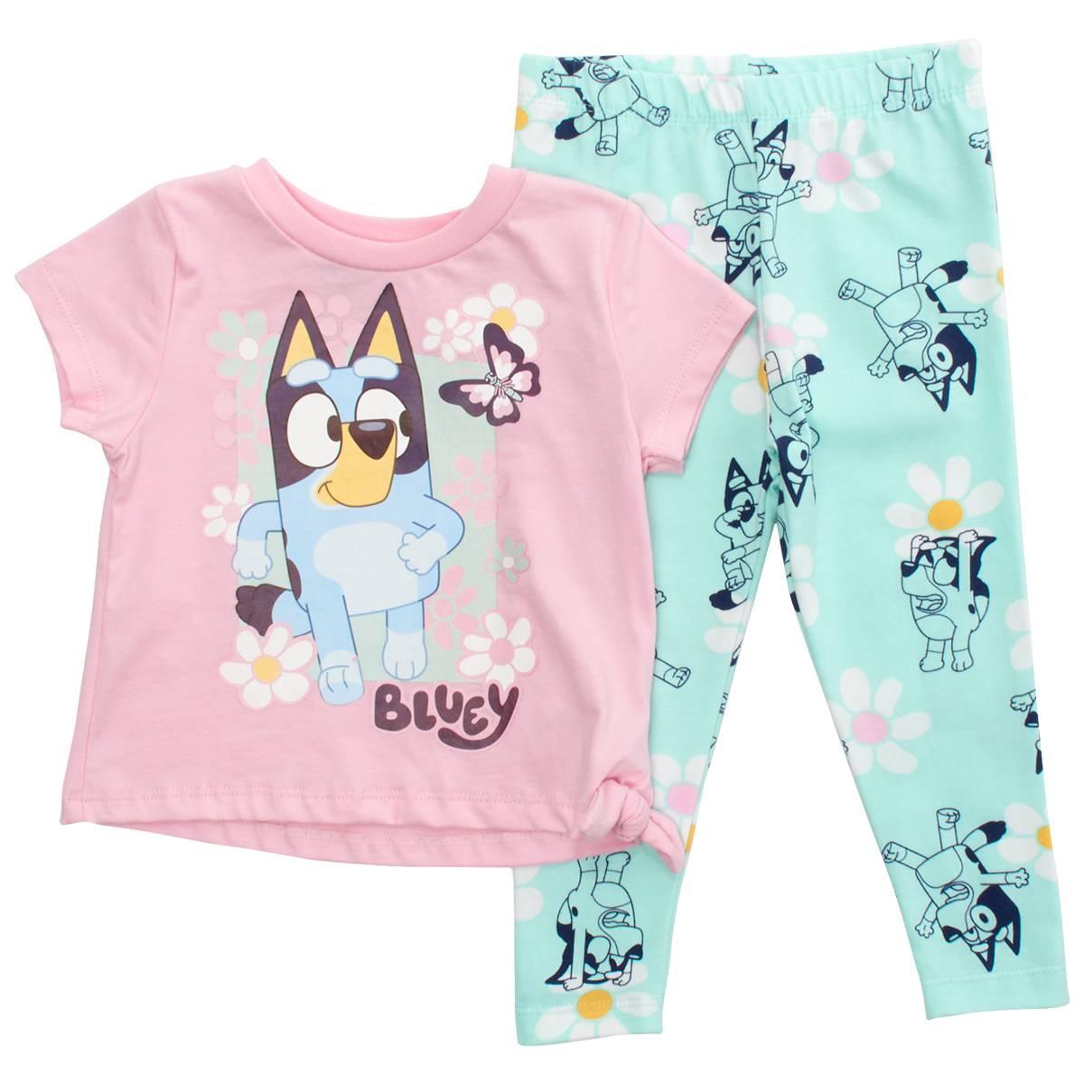 Click here for Toddler Girl Bluey Daisy Tie Tee & Leggings Set prices