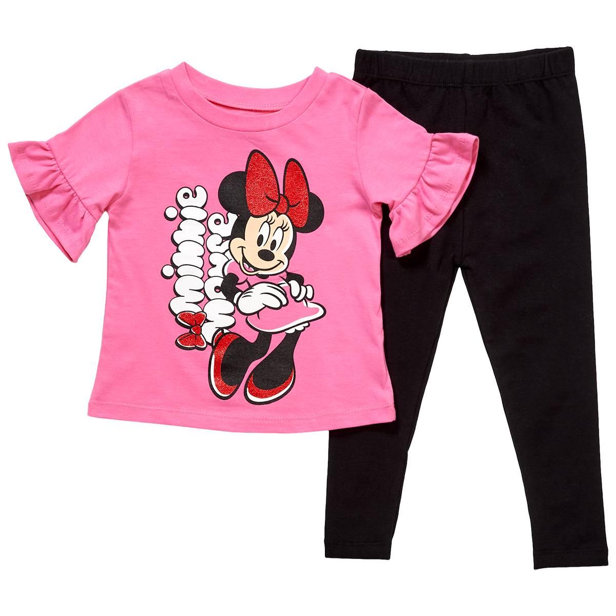 Click here for Toddler Girl Disney Minnie Ruffle Cuff Back Art Te... prices