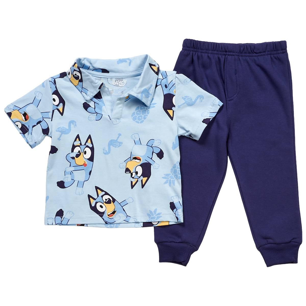 Click here for Toddler Boy Bluey Johnny Collar Short Sleeve Top &... prices