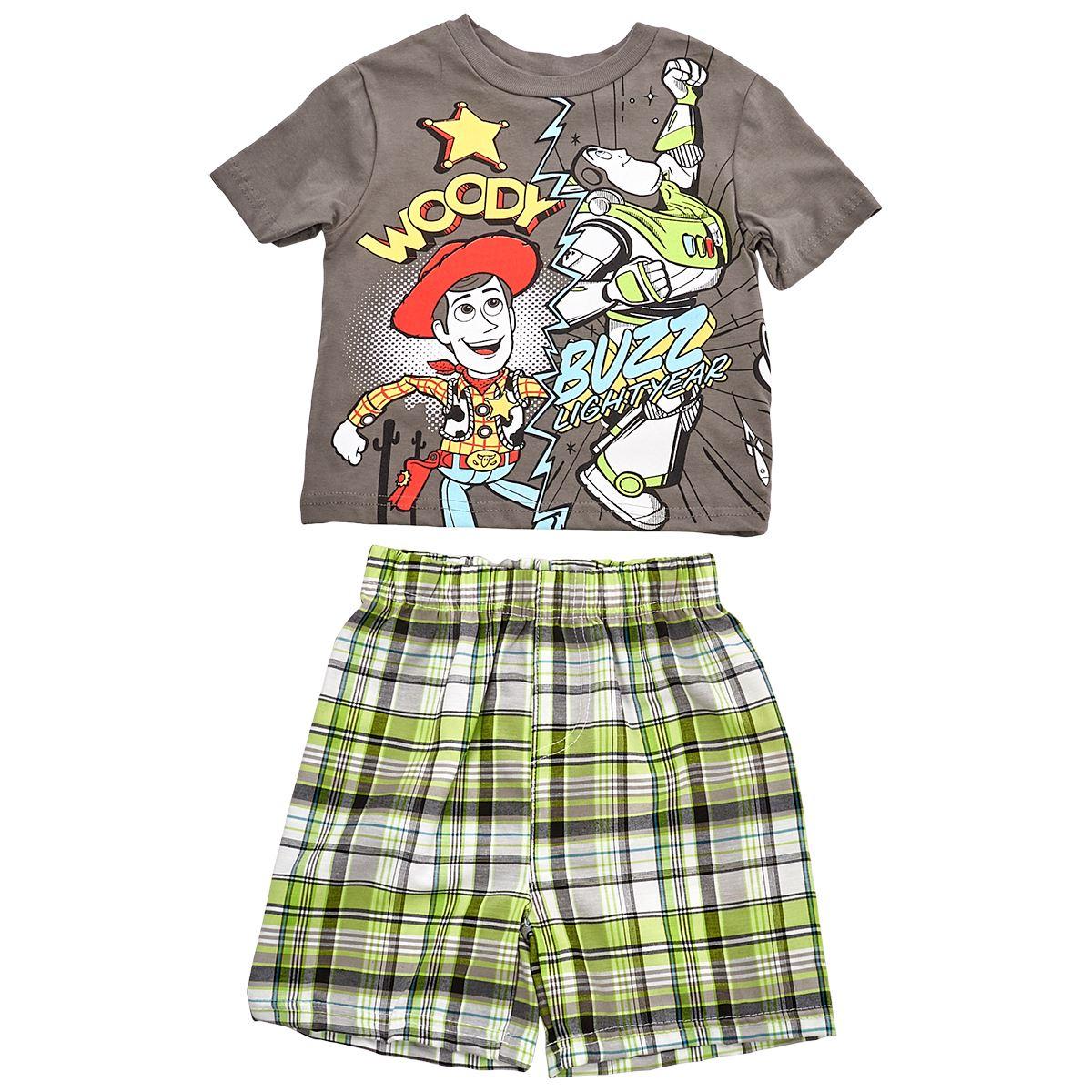 Click here for Toddler Boy Disney Toy Story 2pc. Top & Plaid Shor... prices