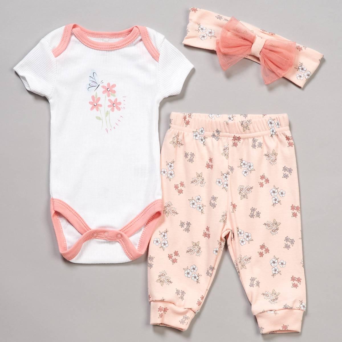 Click here for Baby Girl (NB-9M) Le Top(R) 3pc. Pretty Girl Bodys... prices