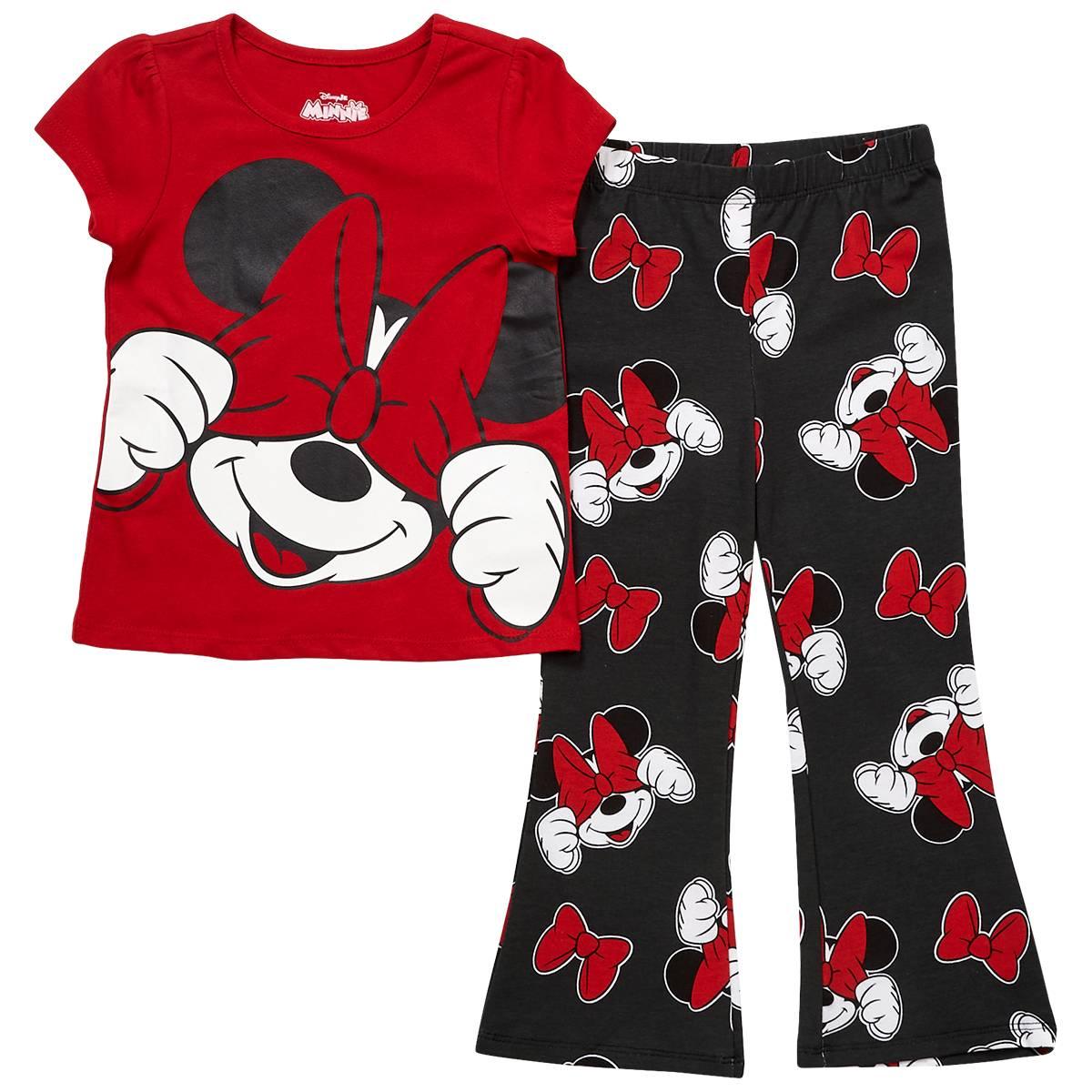 Click here for Girls (4-6x) Disney Minnie Peek-A-Bow Tee & Flared... prices