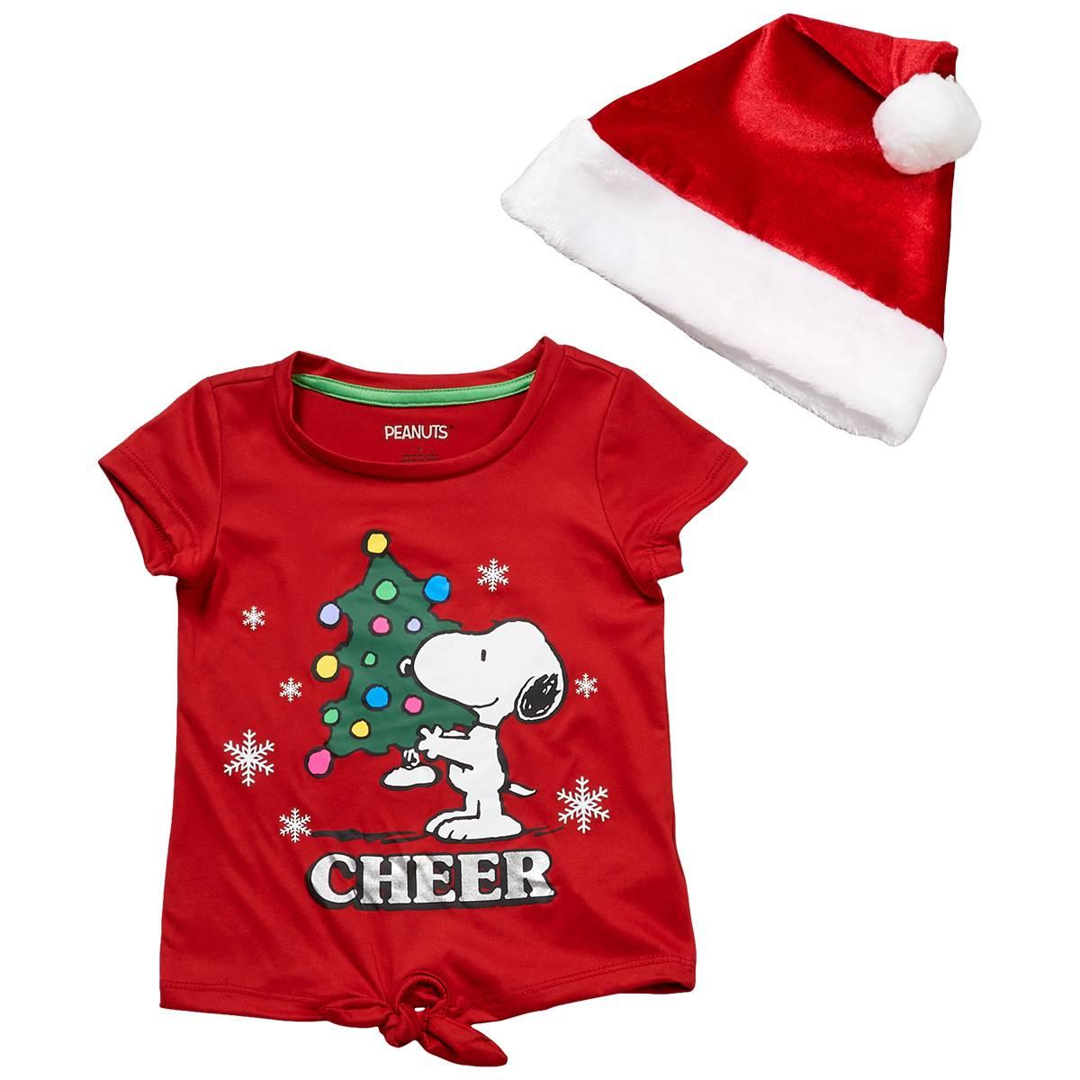 Click here for Girls (4-6x) Peanuts(tm) Snoopy Cheer Tie Front Te... prices