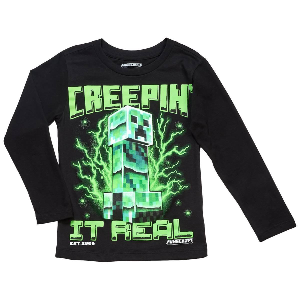 Click here for Boys (4-7) Minecraft Creepin It Long Sleeve Tee prices