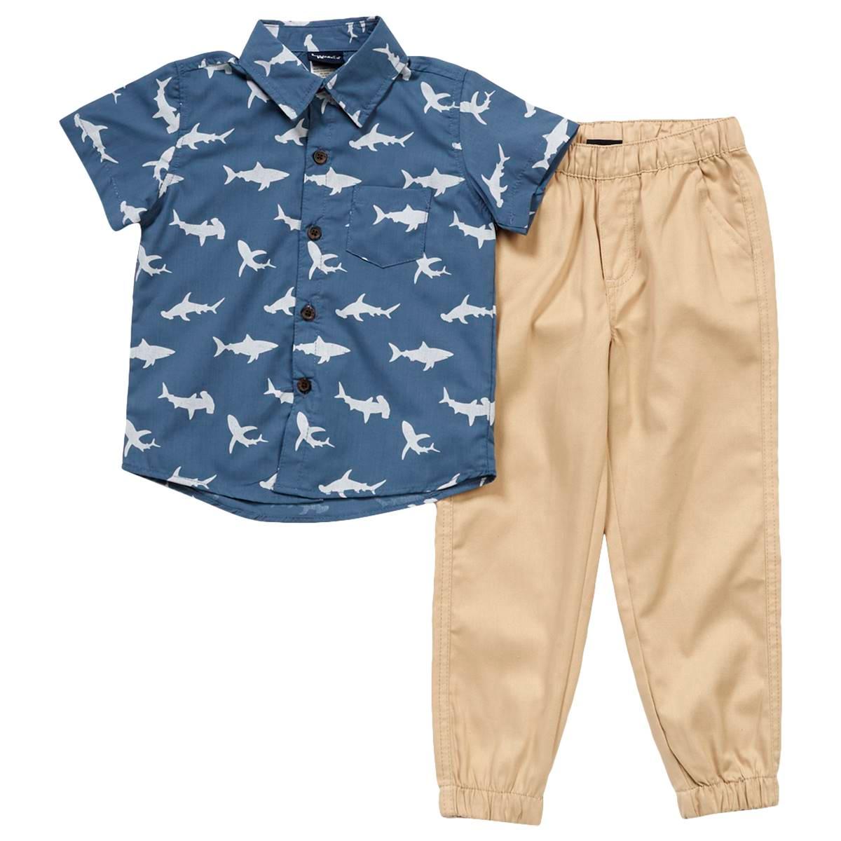 Click here for Boys (4-7) Little Rebels(R) Shark Button Down Shir... prices
