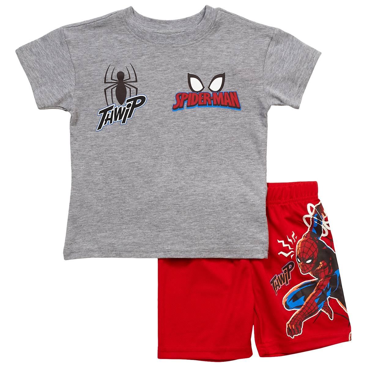 Click here for Boys (4-7) Marvel Spider-Man Mesh Shorts Set - Gre... prices