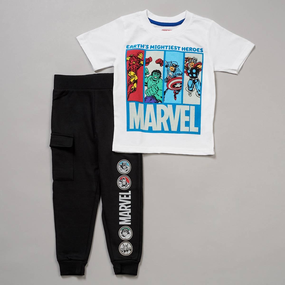 Click here for Boys (4-7) Marvel Avengers Hero Tee & Jogger Sweat... prices