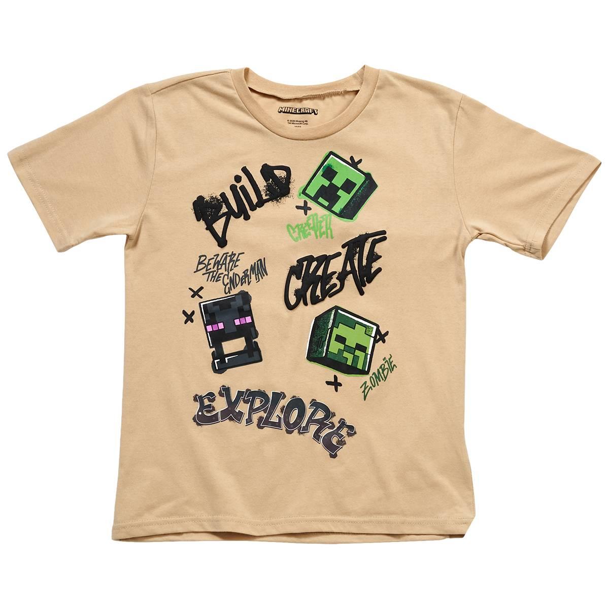 Click here for Boys (8-20) Minecraft Build Create Short Sleeve Te... prices