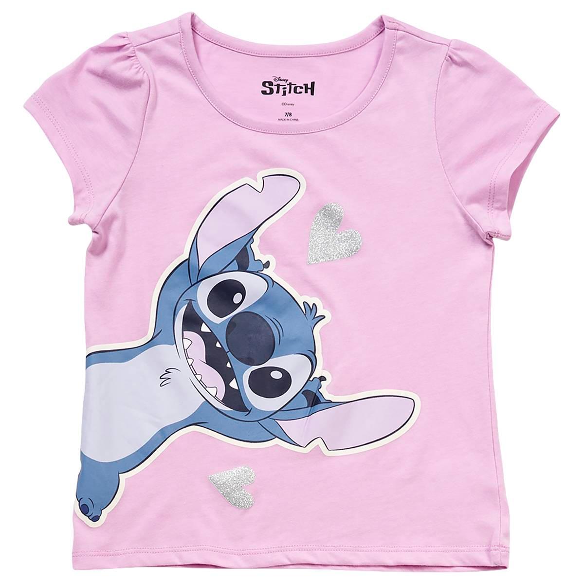 Click here for Girls (7-12) Disney Stitch Short Sleeve Glitter He... prices