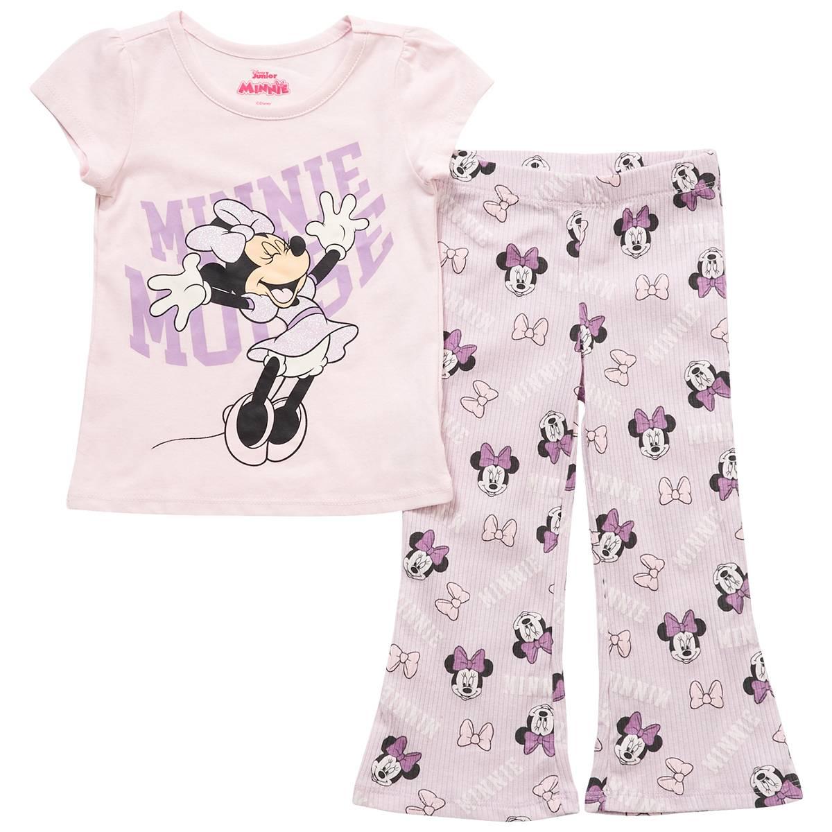 Click here for Toddler Girl Disney Minnie Mouse(tm) Tee & Rib Fla... prices