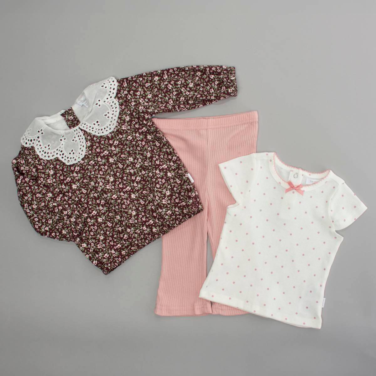 Click here for Baby Girl (12-24M) Tahari 3pc. Collared Floral Top... prices