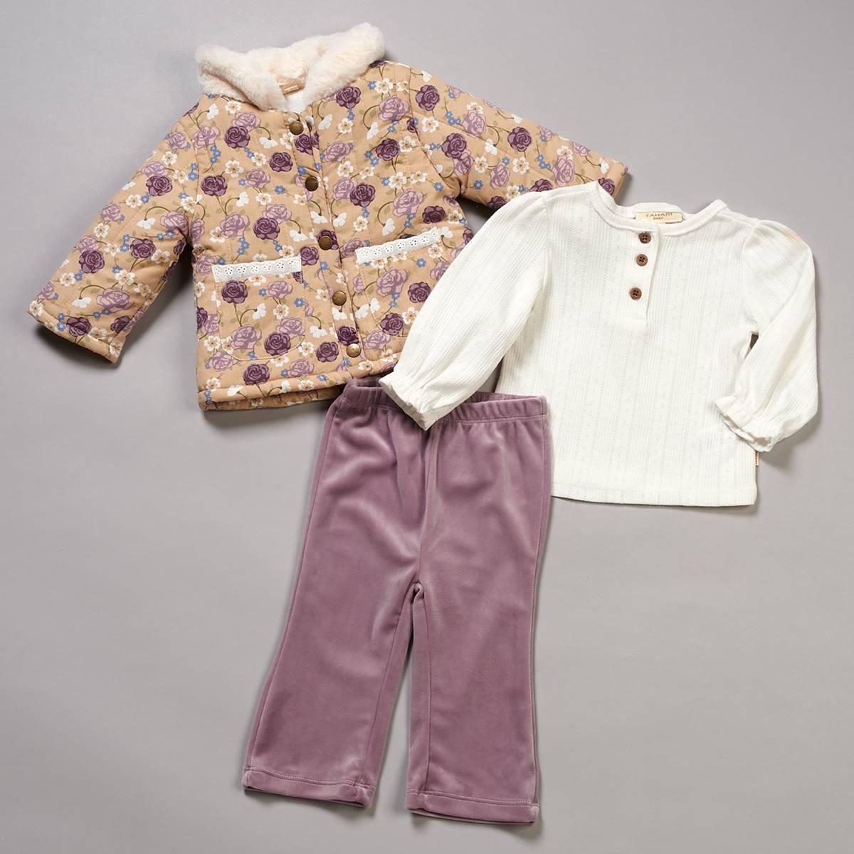 Click here for Baby Girl (12-24M) Tahari 3pc. Floral Jacket & Vel... prices