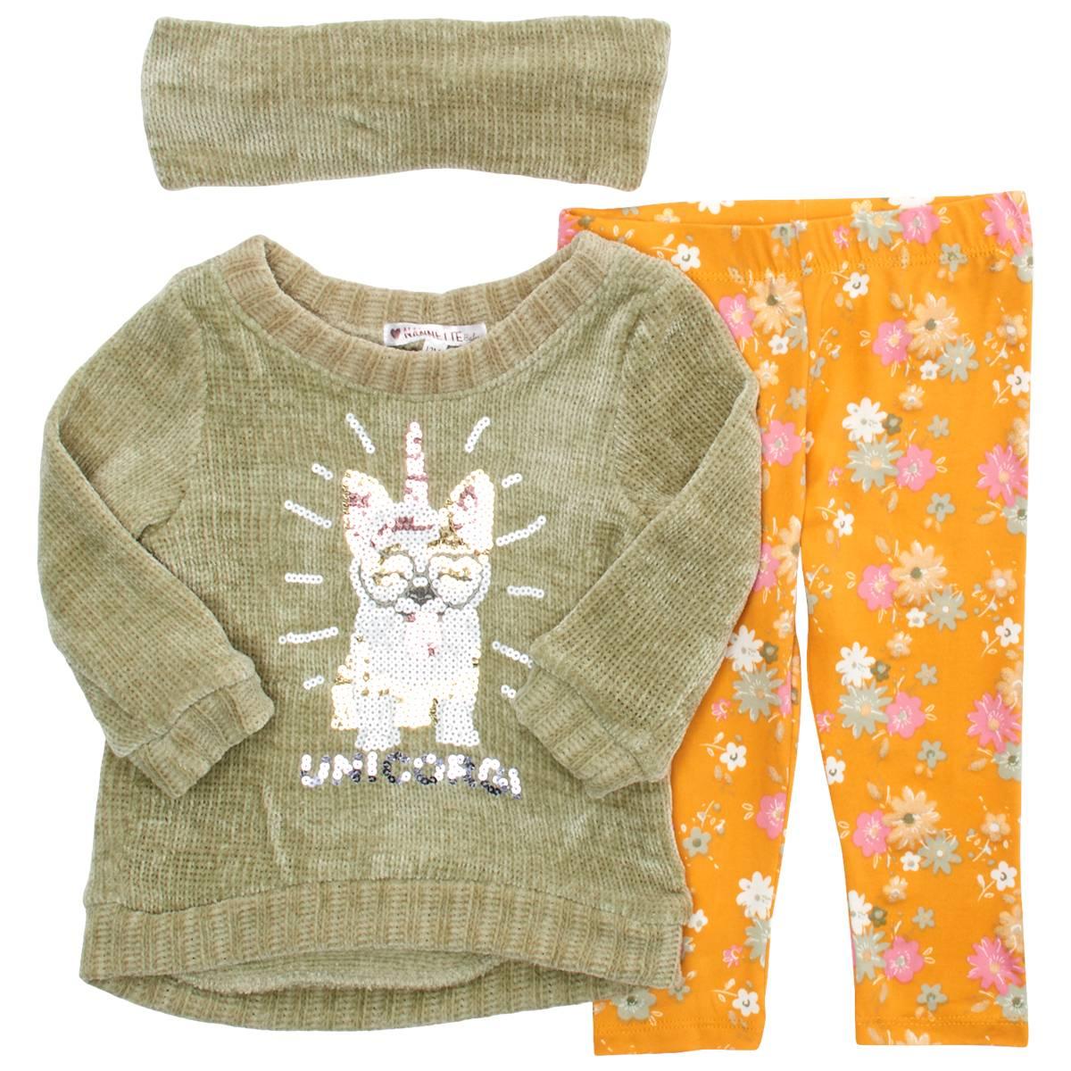 Click here for Baby Girl (12-24M) Nannette Baby 3pc. Unicorgi Swe... prices