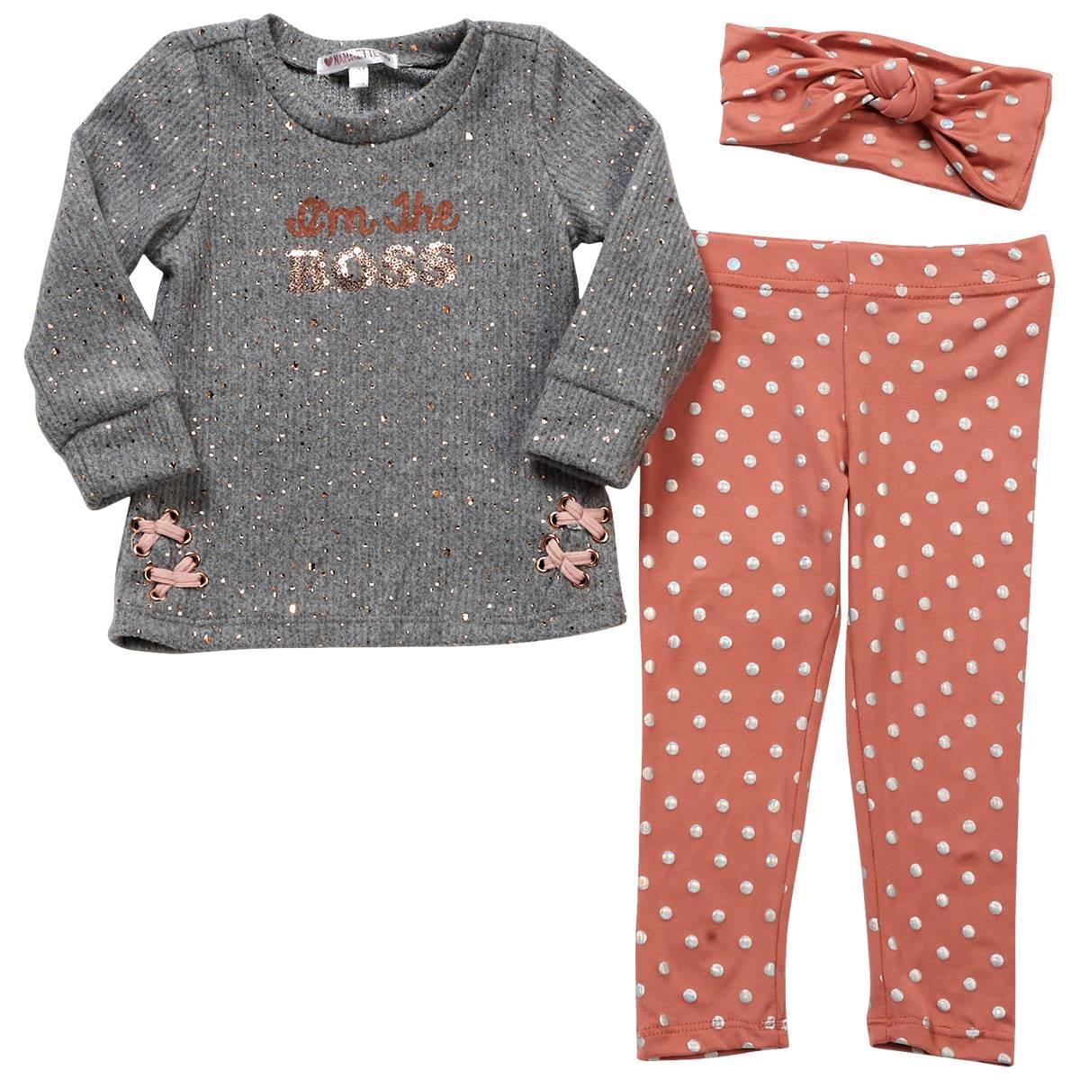 Click here for Toddler Girl Nannette Im The Boss Rib Foil Top & L... prices