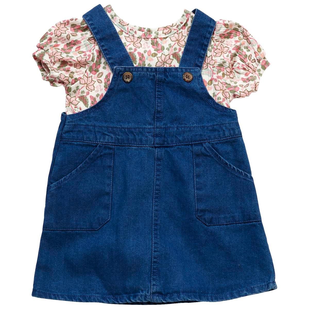 Click here for Toddler Girl Nannette Denim Jumper & Floral Puff S... prices