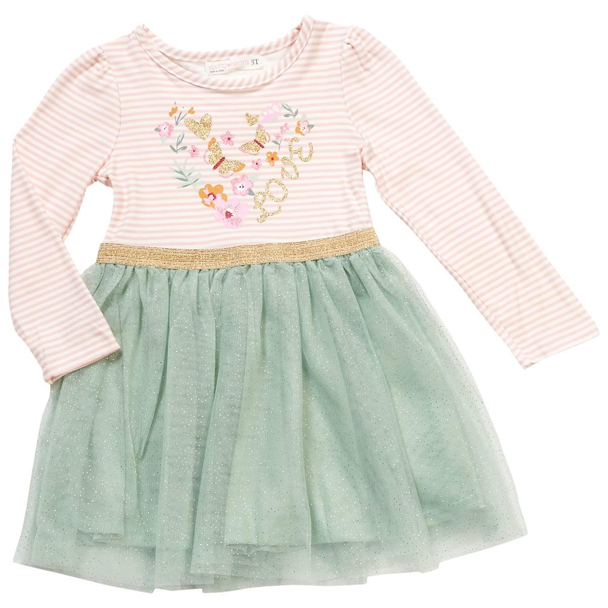 Click here for Toddler Girl Young Hearts Stripe & Speckled Love T... prices