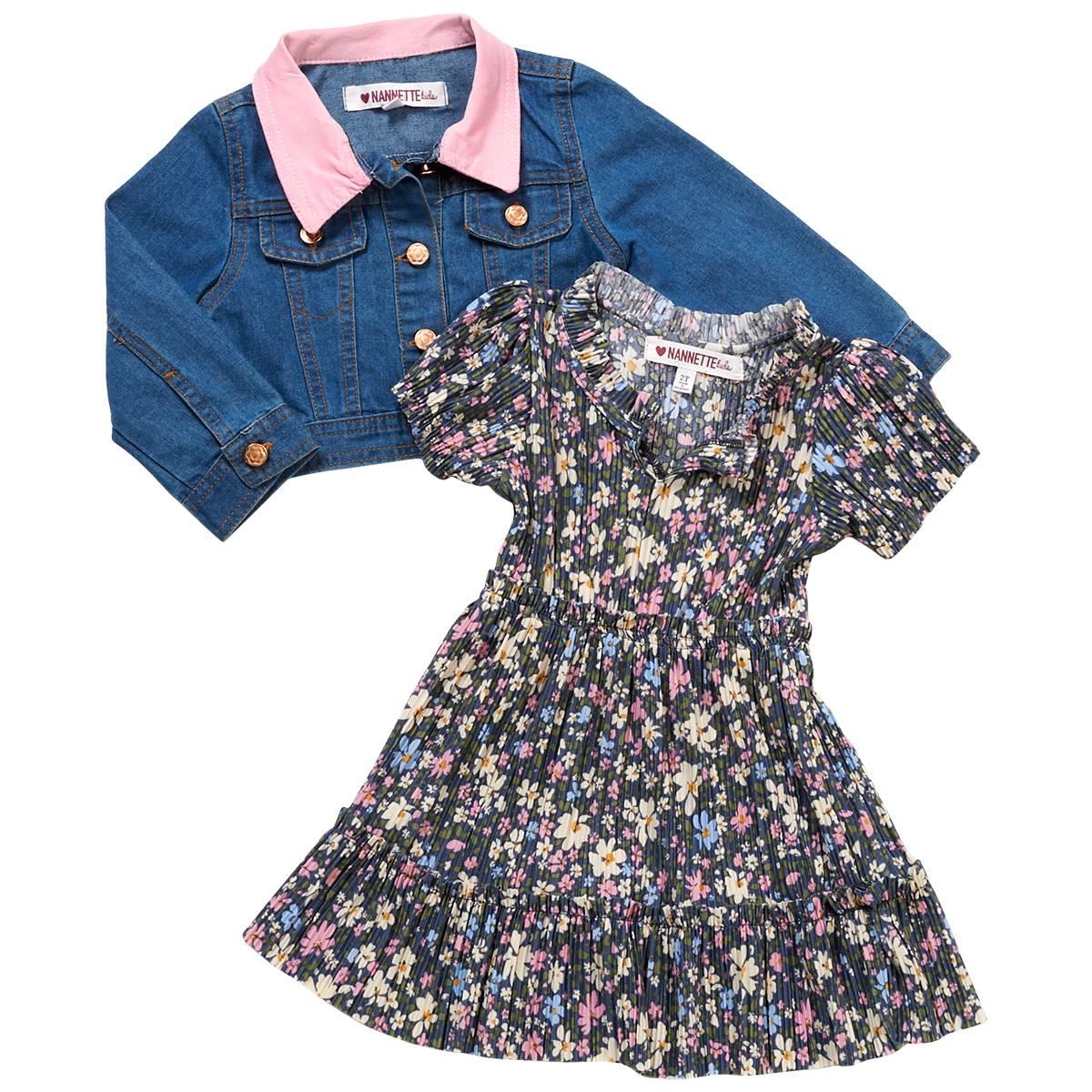 Click here for Toddler Girl Nannette Pleated Floral Dress with De... prices