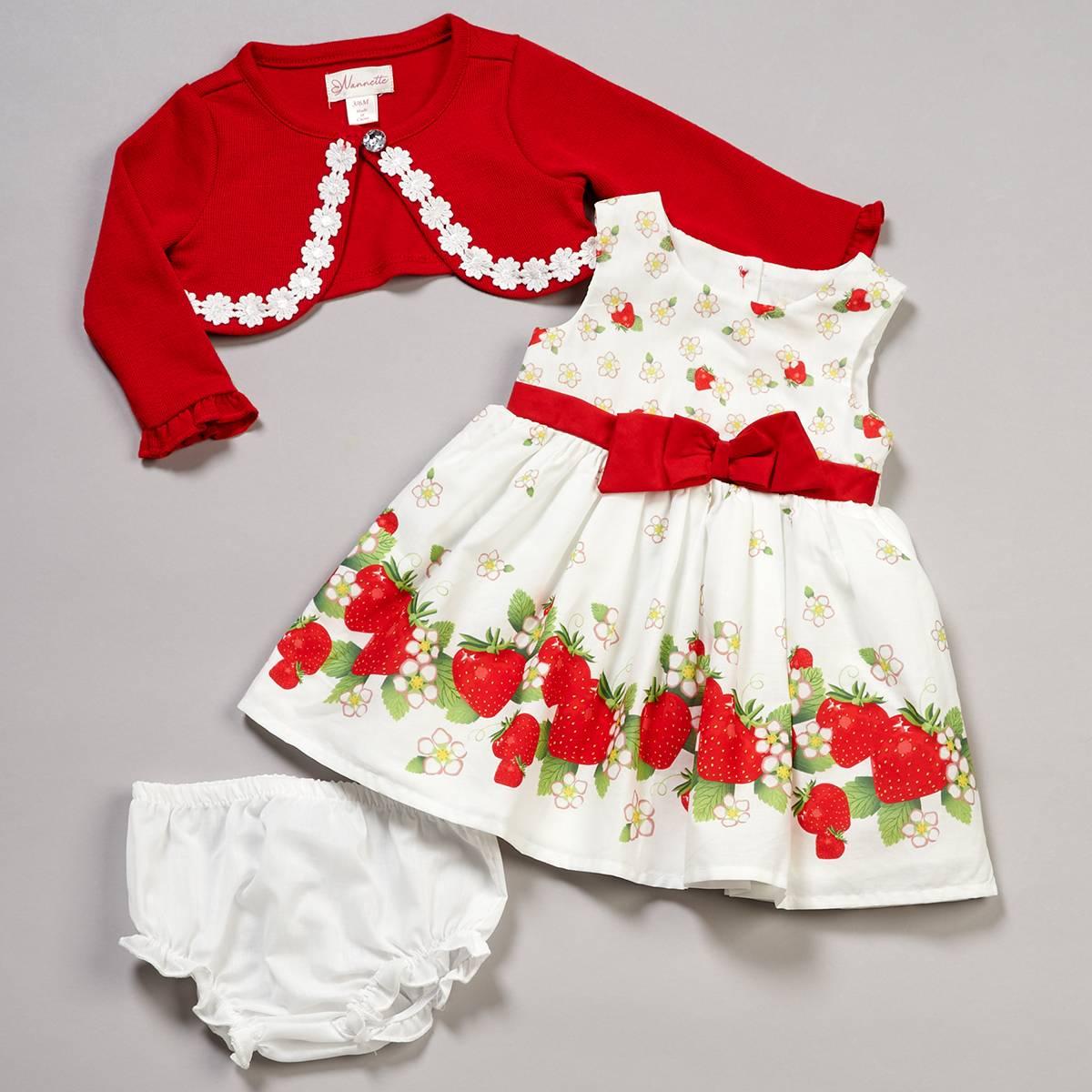 Click here for Baby Girl (NB-9M) Nannette 3pc. Strawberry Dress &... prices