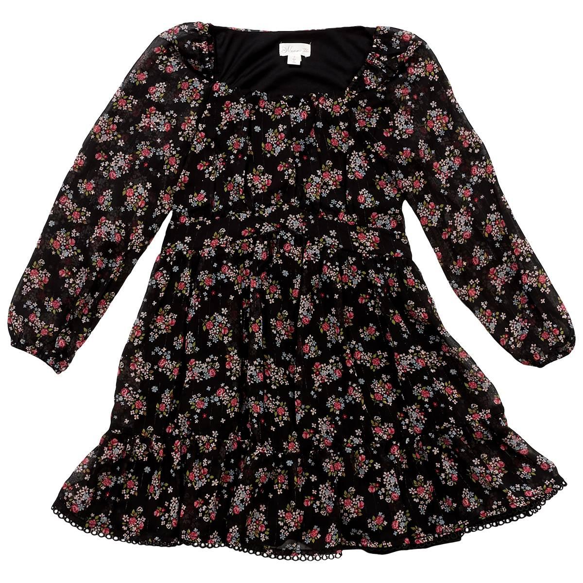 Click here for Girls (7-12) Nannette Floral Long Sleeve Tiered Ch... prices
