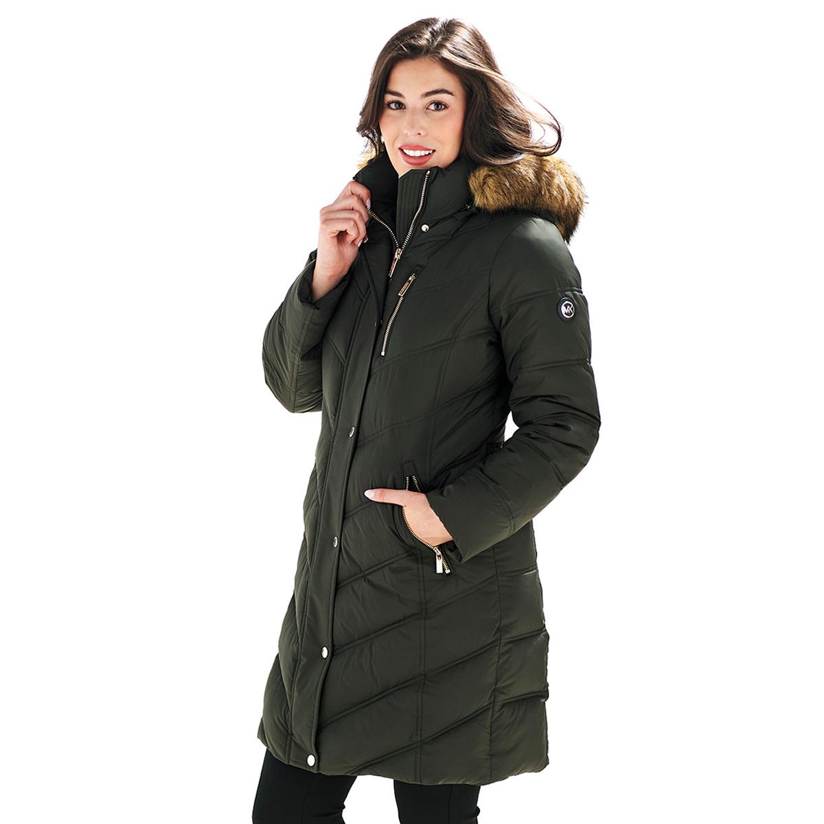 Click here for Womens Michael Kors Heavyweight Faux Fur Trim Puff... prices