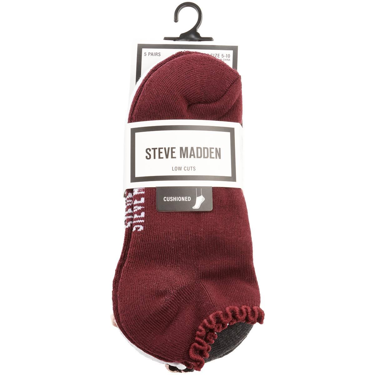 Click here for Womens Steve Madden 5pk. Ruffle Cuff Solid Low Cut... prices