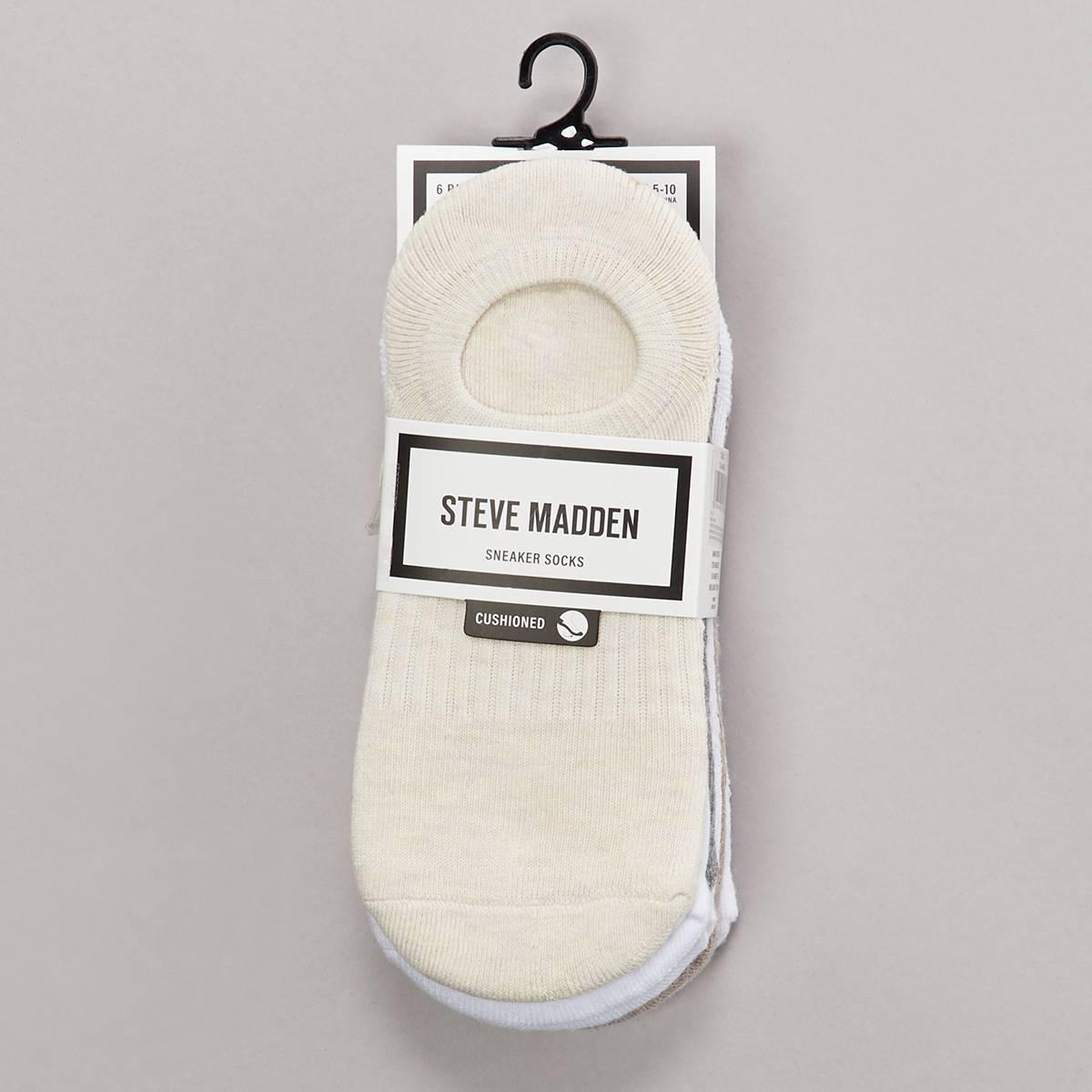 Click here for Womens Steve Madden 6pk. Solid No Show Sneaker Soc... prices