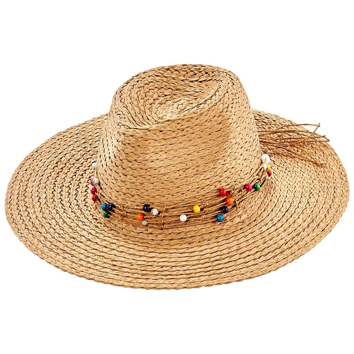 Click here for Womens Steve Madden Straw & Bead Panama Hat prices