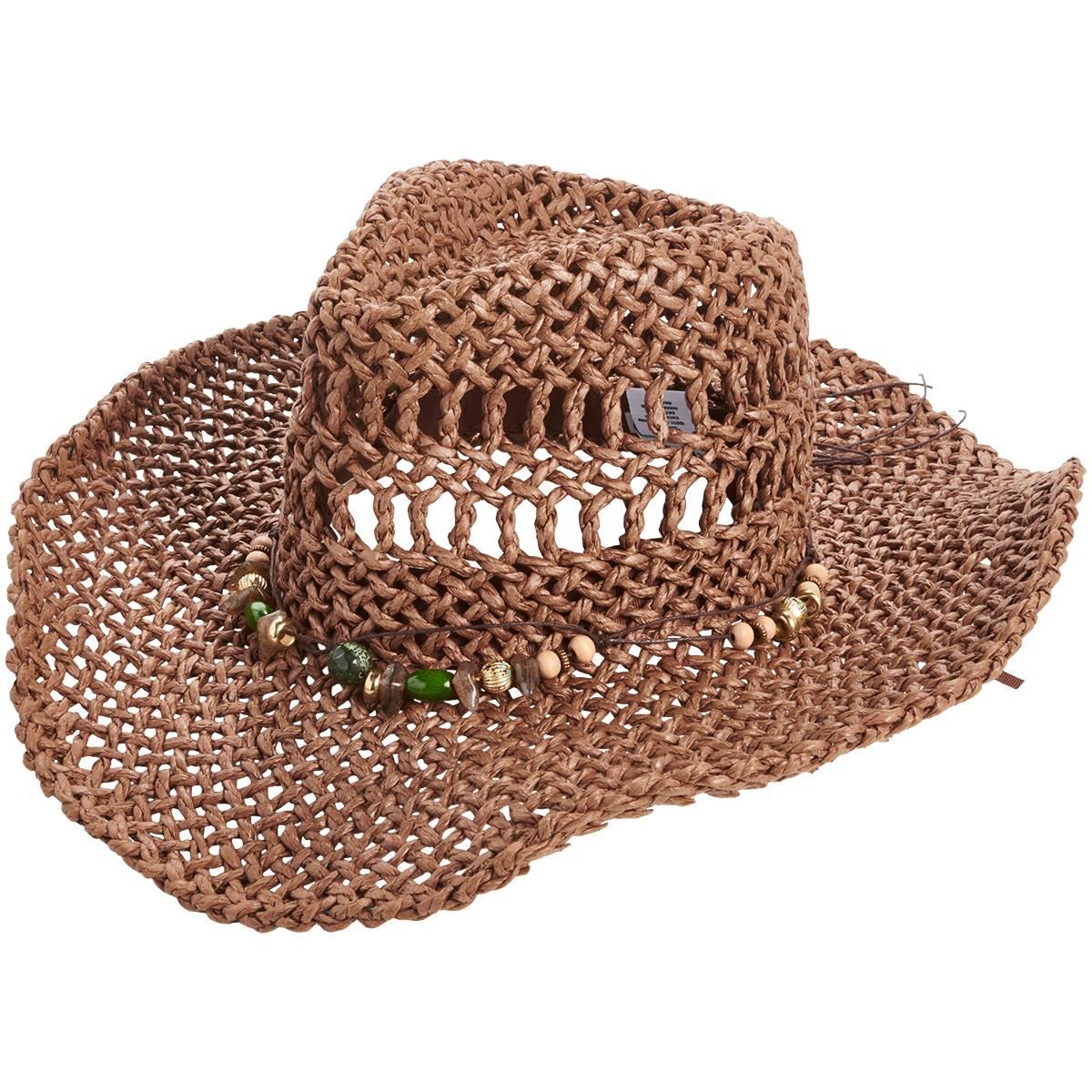 Click here for Womens Steve Madden Bead Trim Cowboy Hat prices