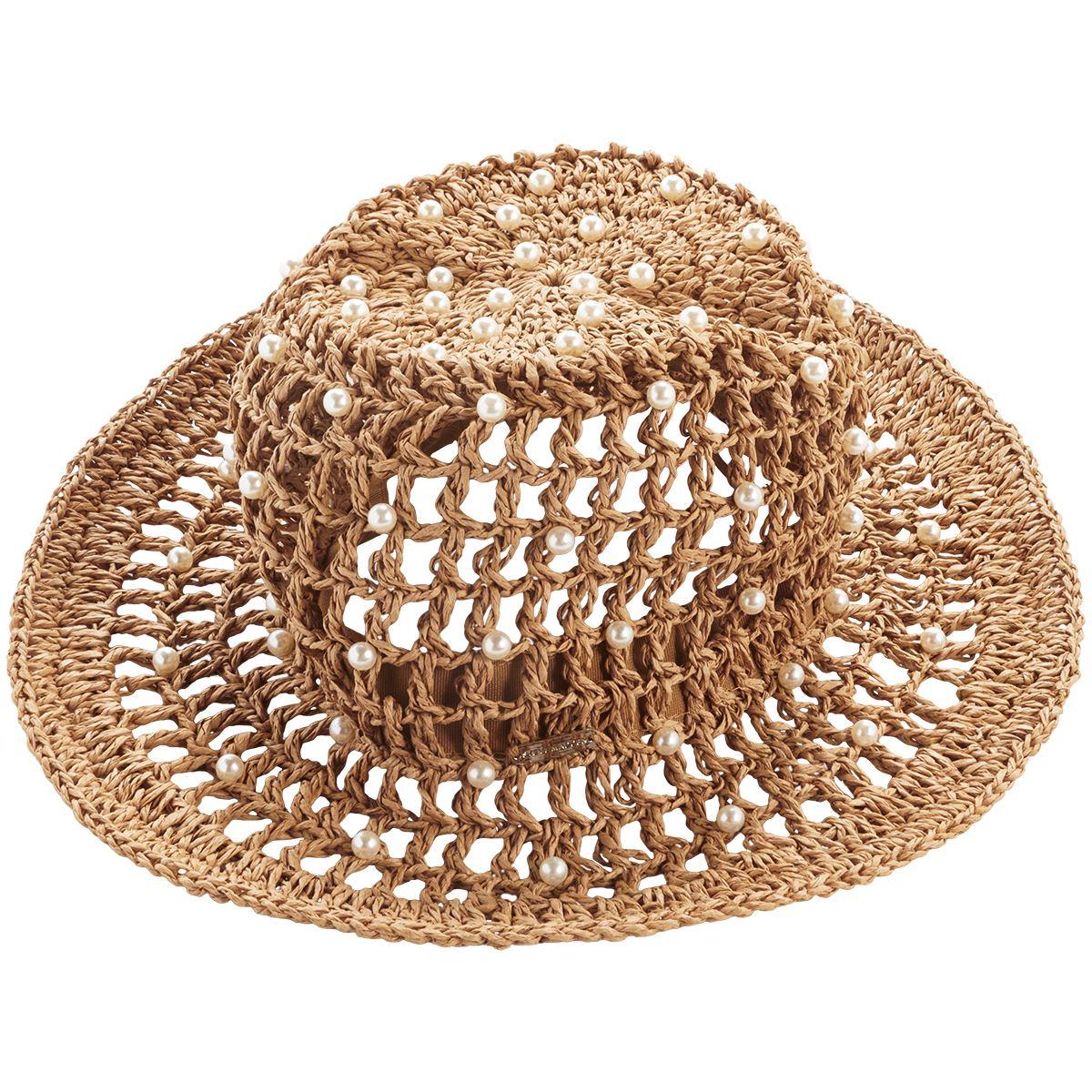 Click here for Womens Steve Madden Pearl Shine Straw Bucket Hat prices