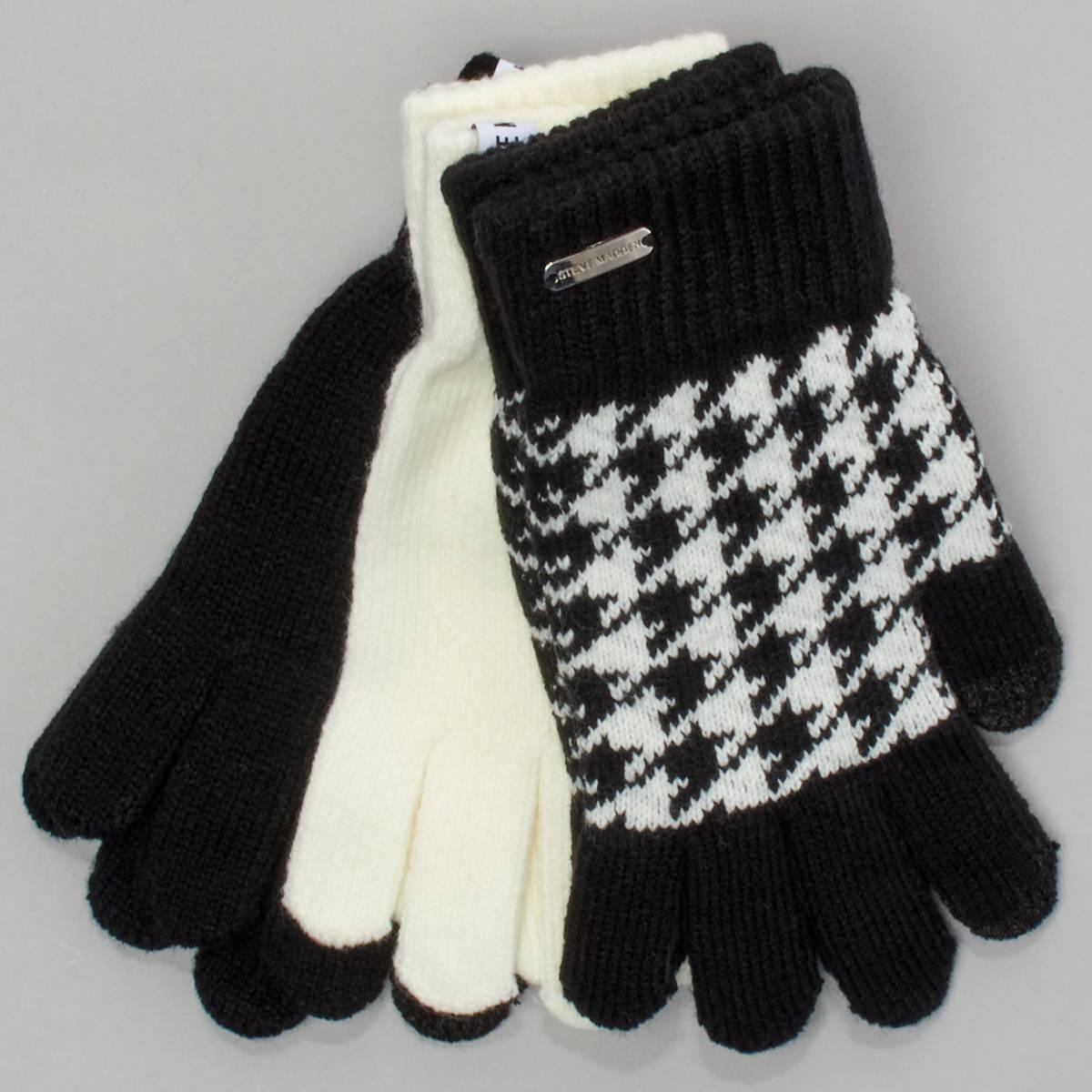 Click here for Womens Steve Madden 3pk. Jacquard & Solid Glove Se... prices