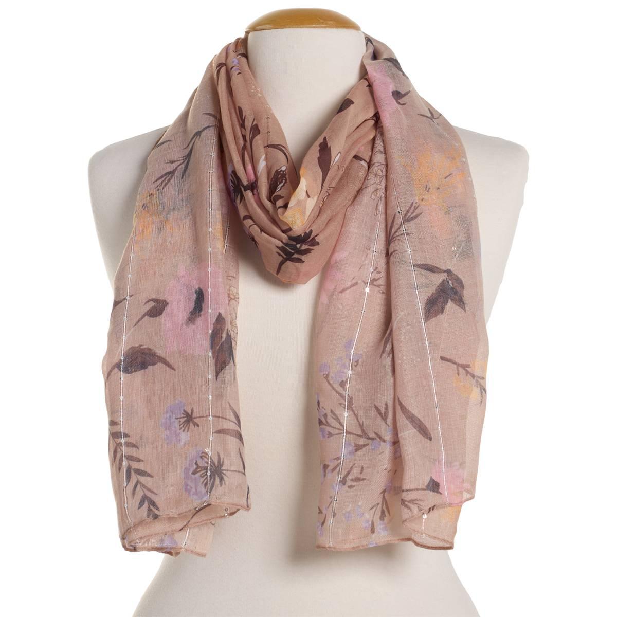 Click here for Womens Anne Klein Floral Sequin Oblong Scarf prices