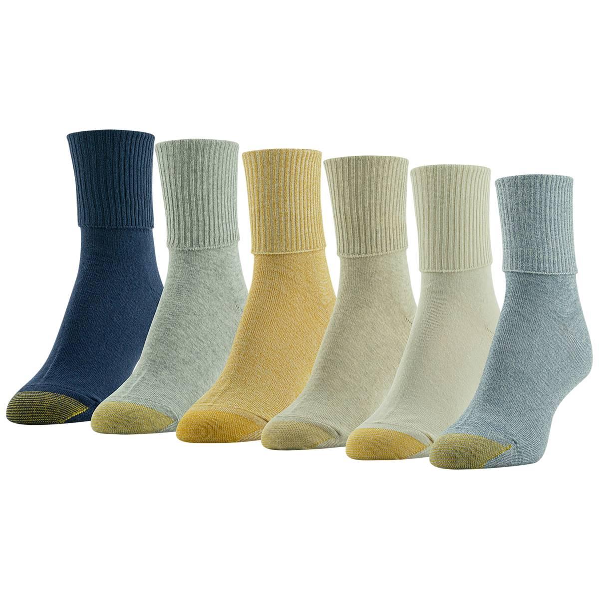 Click here for Womens Gold Toe(R) 6pk. Turn Cuff Socks prices