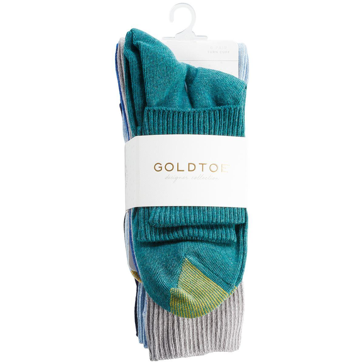 Click here for Womens Gold Toe(R) 6pk. Solid Turn Cuff Crew Socks prices