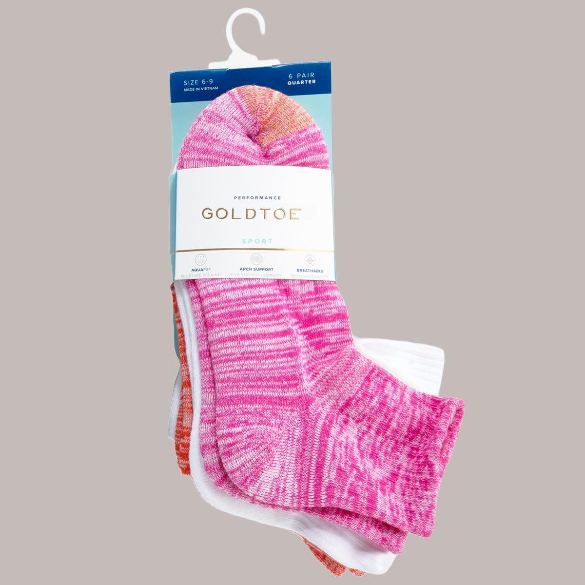 Click here for Womens Gold Toe(R) 6pk Short Half Cushion Quarter... prices