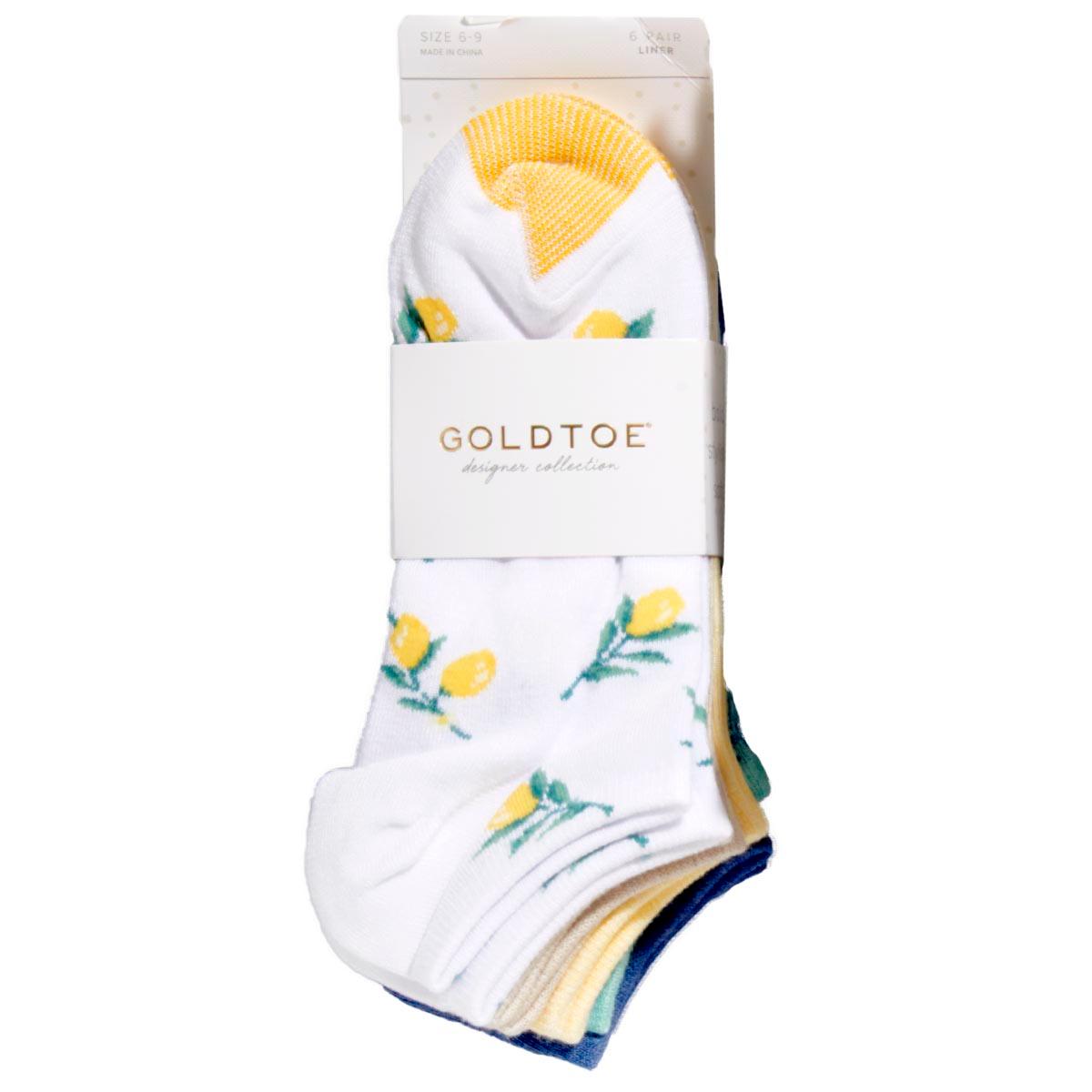 Click here for Womens Gold Toe(R) 6pk. Lemon Liner Socks prices