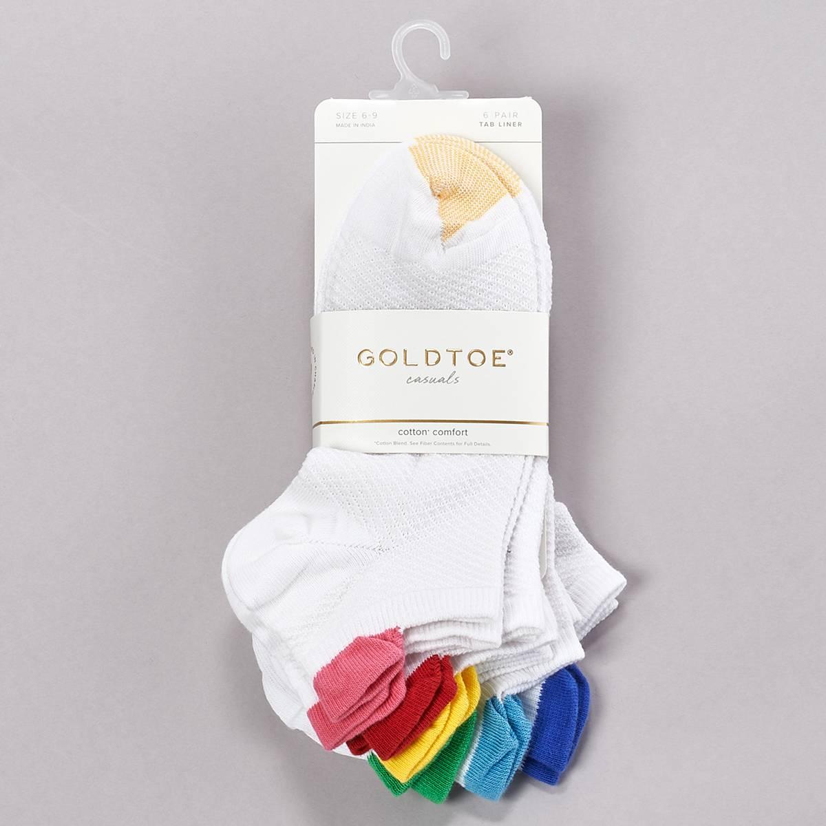 Click here for Womens Gold Toe(R) 6pk. Henley Tab Liner Socks prices
