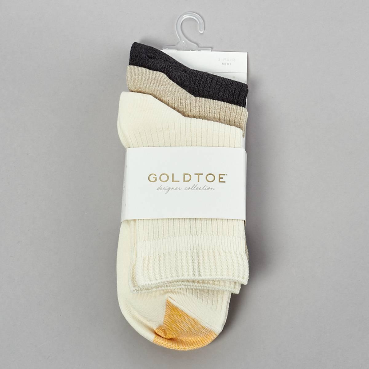 Click here for Womens Gold Toe(R) 3pk. Flared Welt Textured Midi... prices