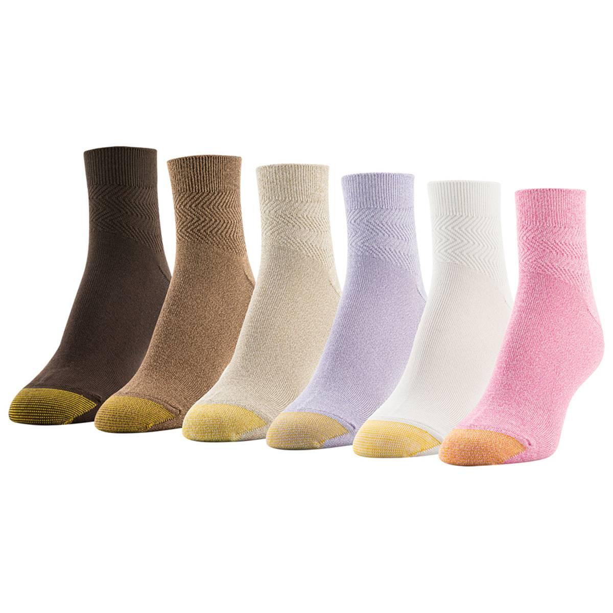 Click here for Womens Gold Toe 6pk Chevron Welt Quarter Socks prices