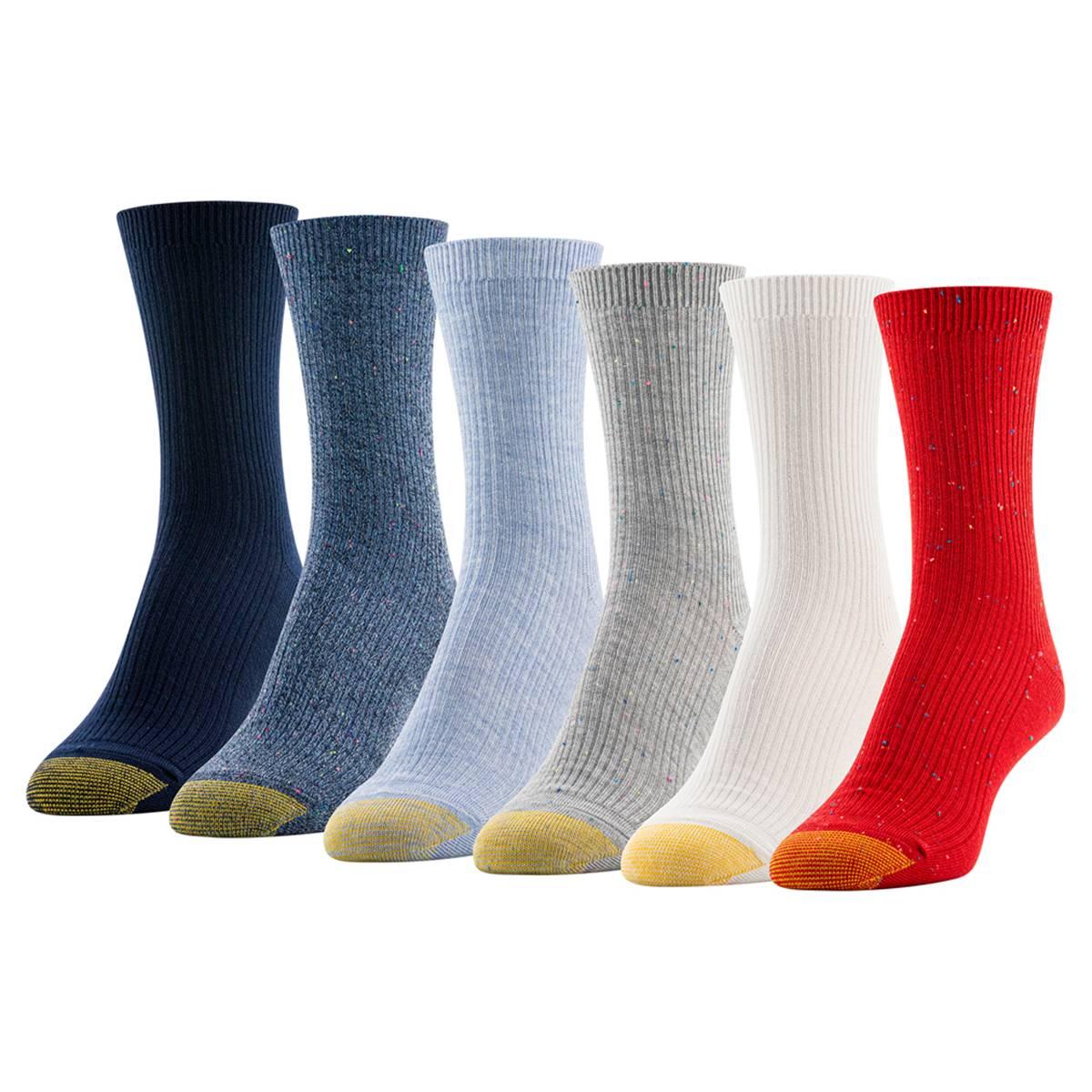 Click here for Womens Gold Toe(R) 6pk. Americana Crew Socks prices