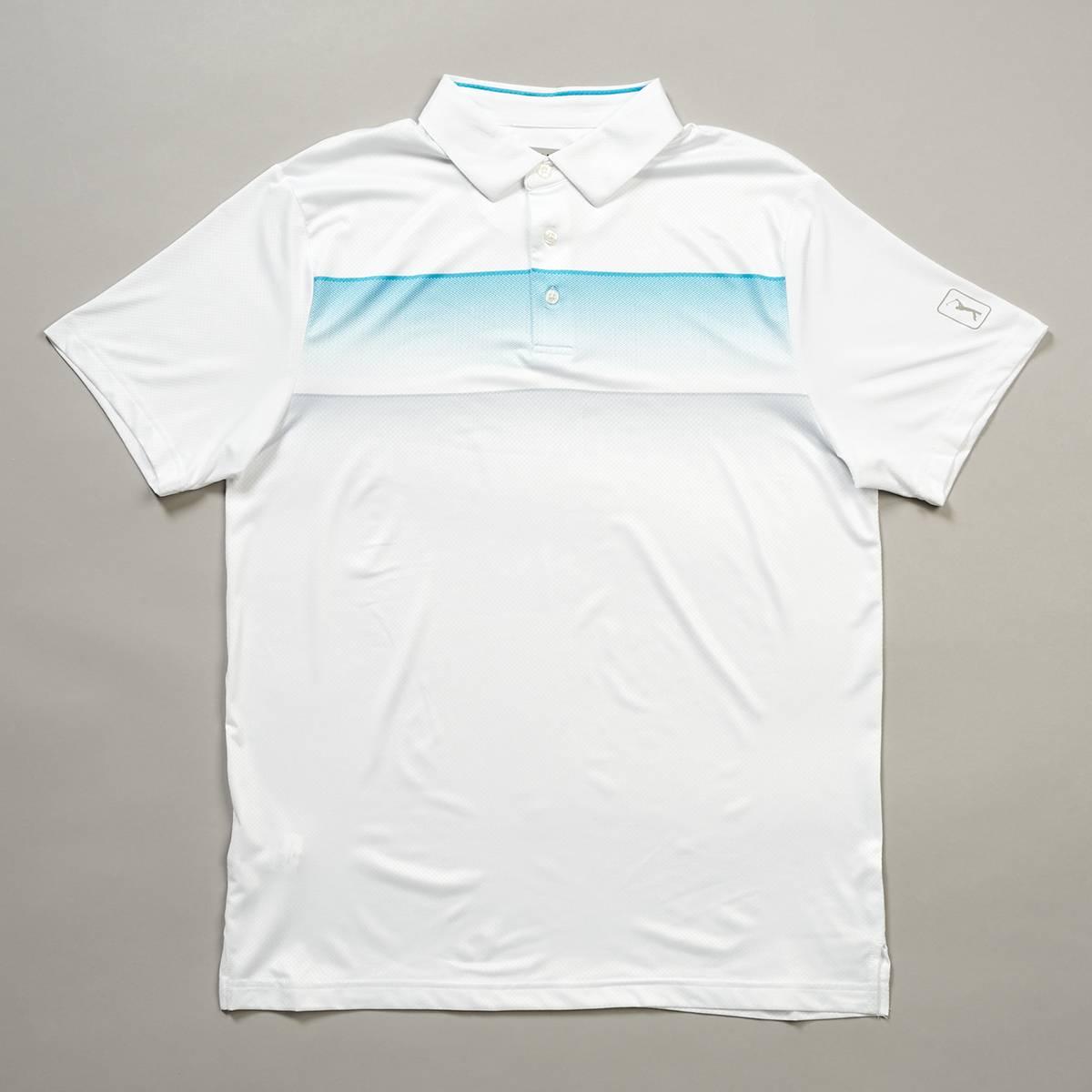 Mens PGA Tour(R) Gradient Color Block Short Sleeve Golf Polo