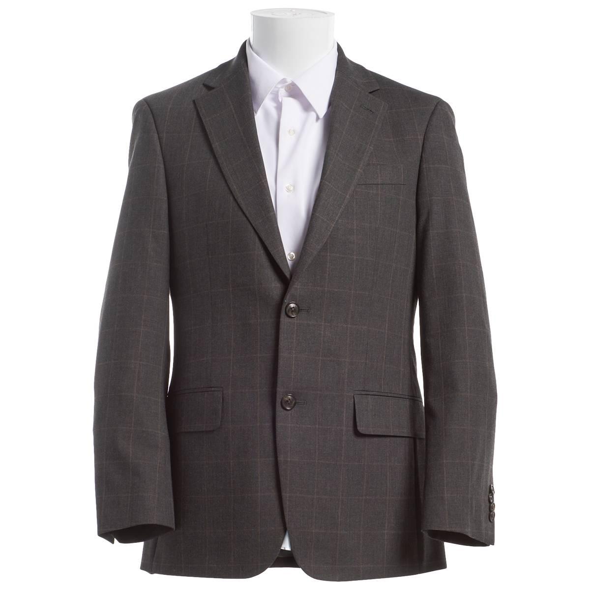 Click here for Mens Tommy Hilfiger Windowpane Suit Jacket - Grey/... prices