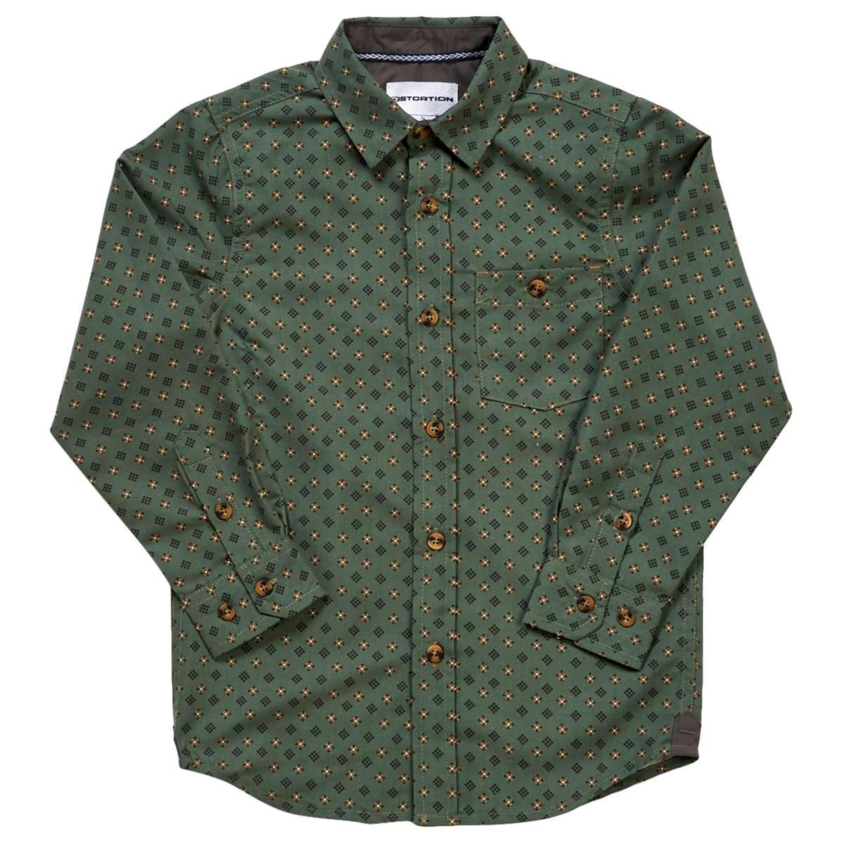Click here for Boys (4-7) Distortion Long Sleeve Geometric Button... prices