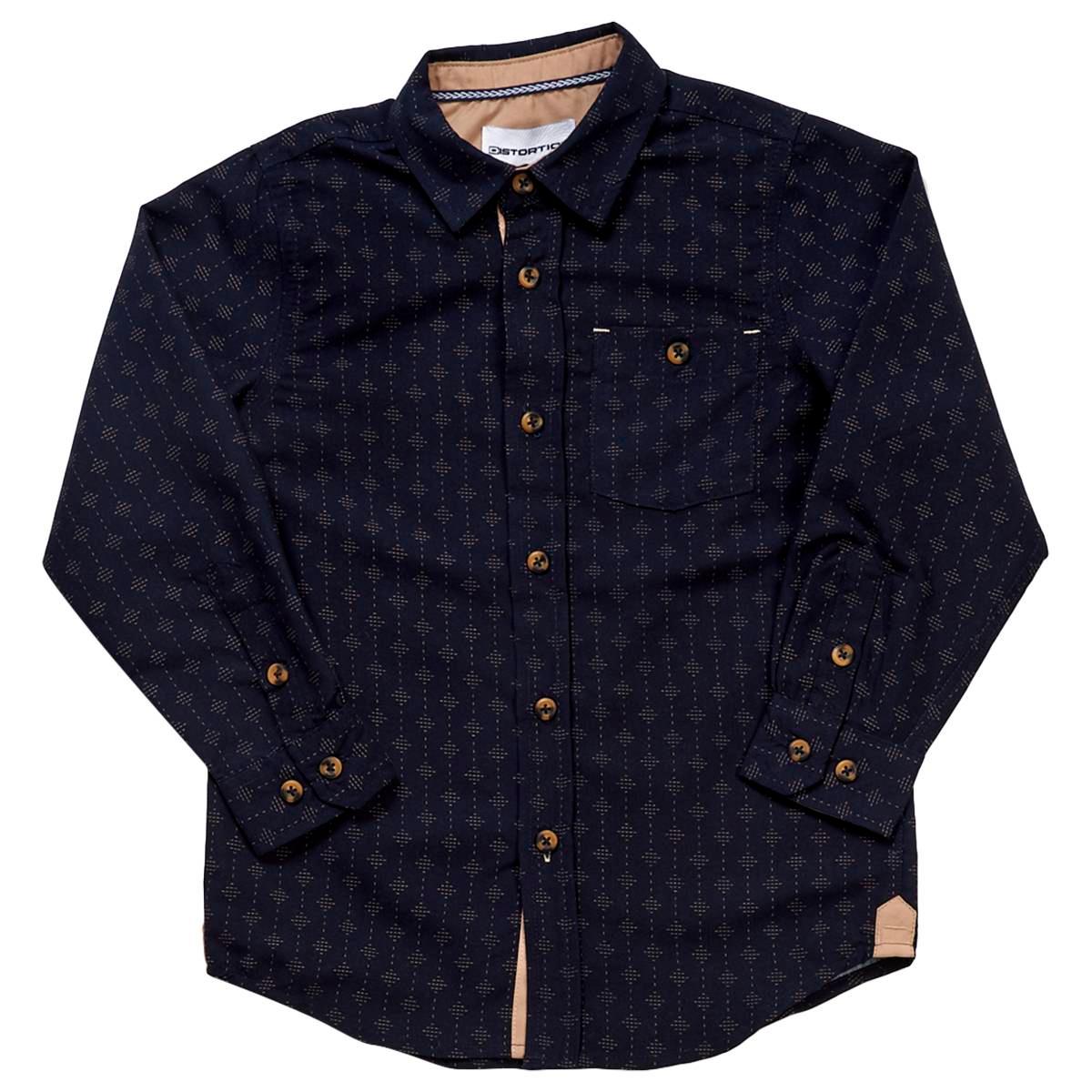 Click here for Boys (4-7) Distortion Long Sleeve Geometric Button... prices