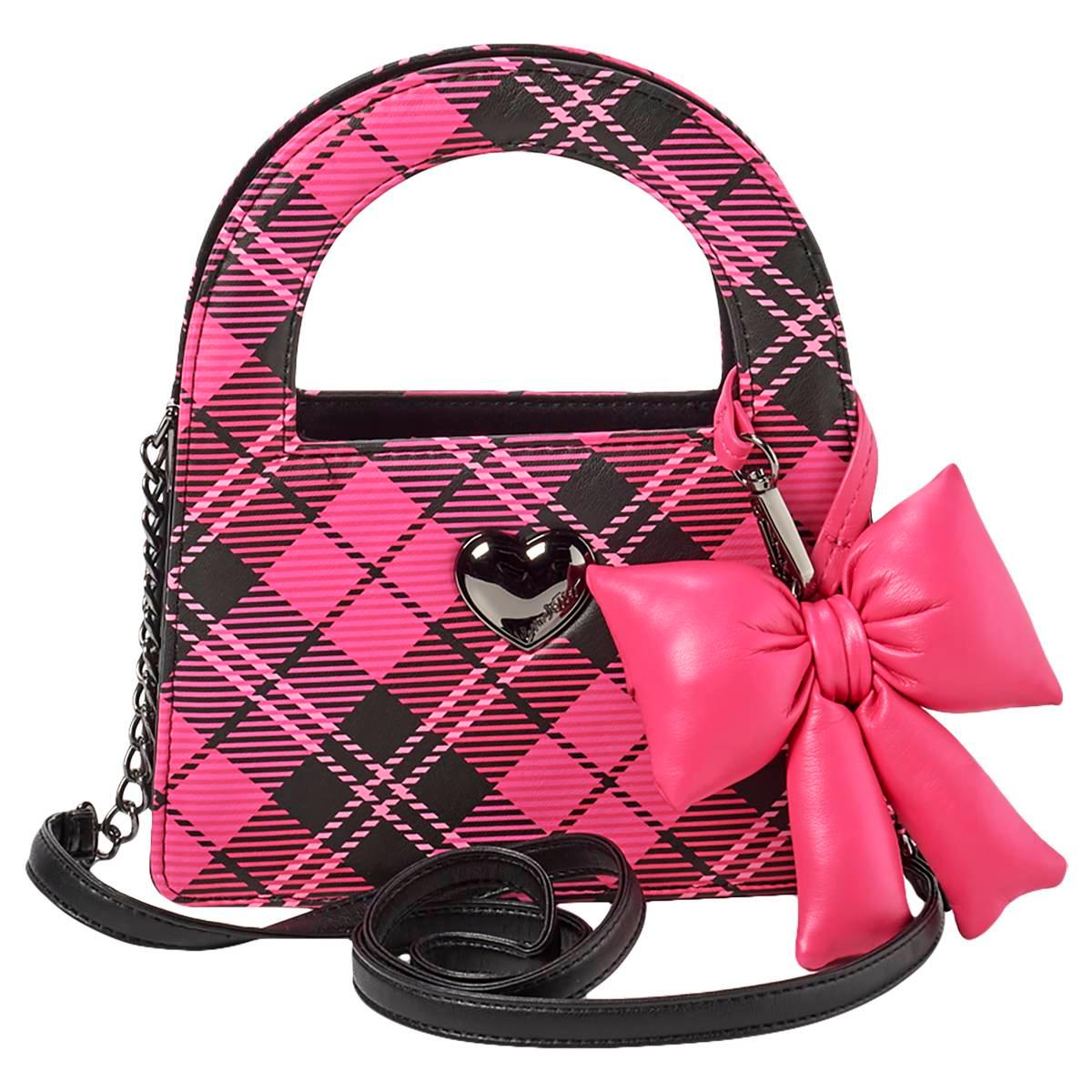 Click here for Luv Betsey by Betsey Johnson Josie Bow Plaid Satch... prices