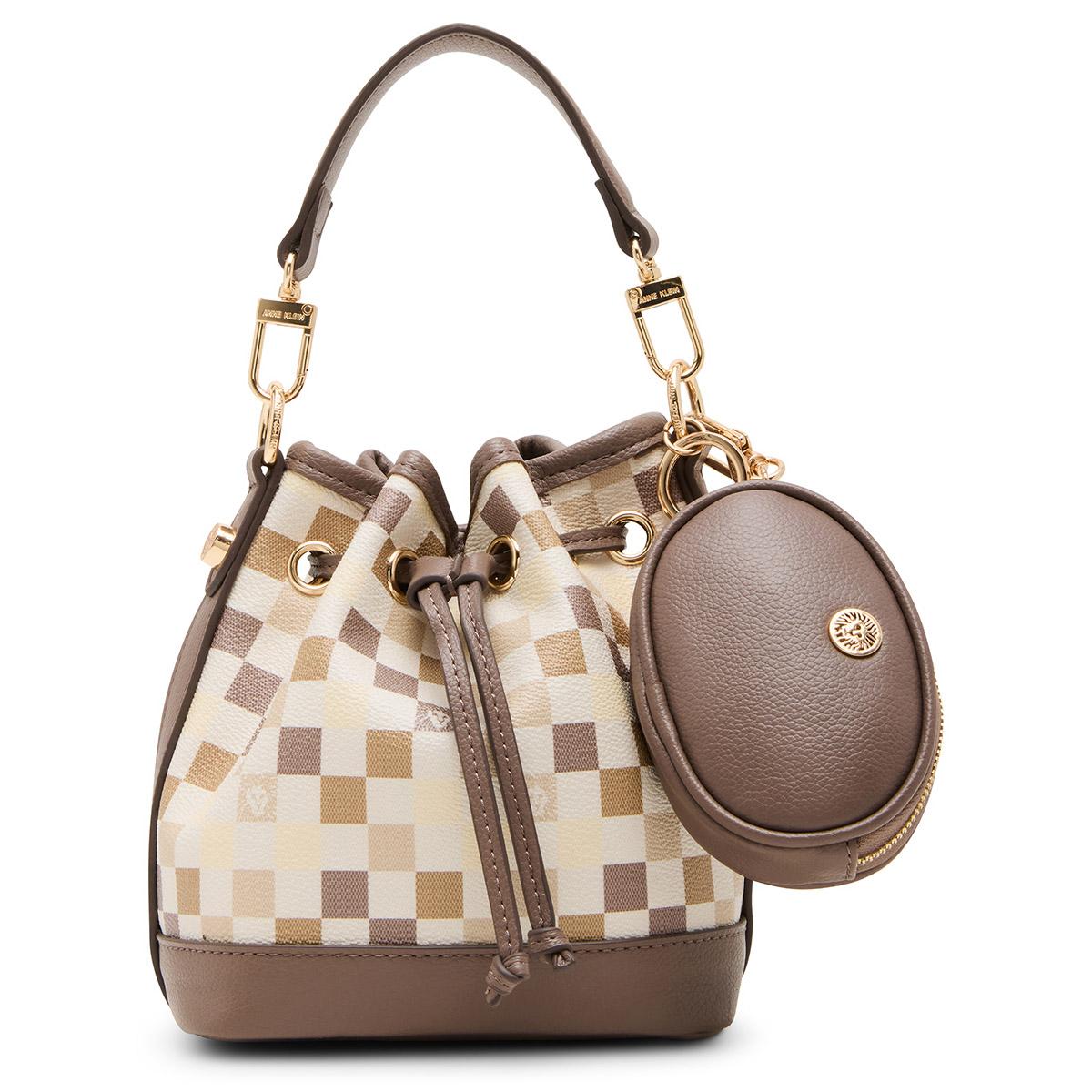 Click here for Anne Klein Graphic Tile Small Bucket Bag - Mink prices