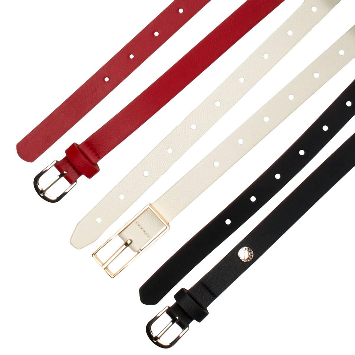 Click here for Womens Steve Madden 3 For 1 Black/White/Red Belts prices